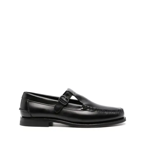 Hereu Leather Boat Shoes - Black