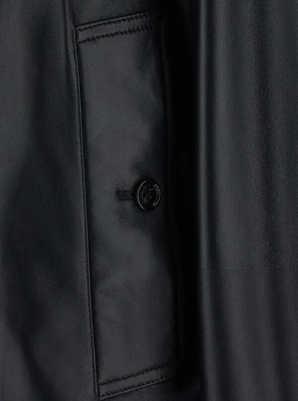 Burberry Mayfair' Black Jacket With Wide Collar And Cropped Design In Leather For - Multicolor