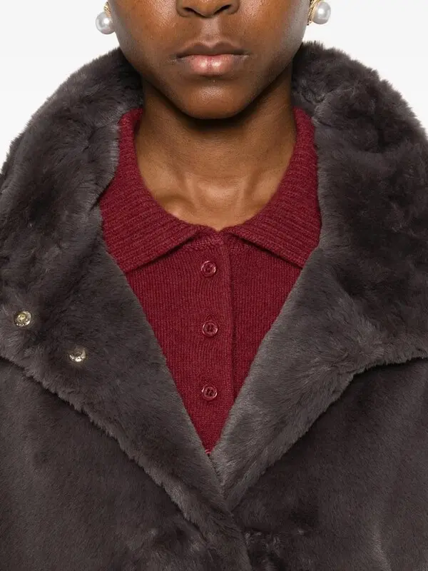 Herno High-neck Faux-fur Coat - Gray