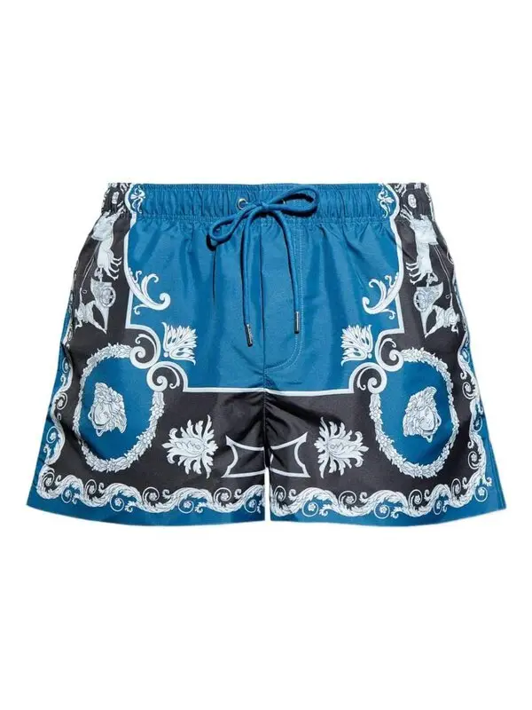 Versace Printed Swim Shorts - Blue