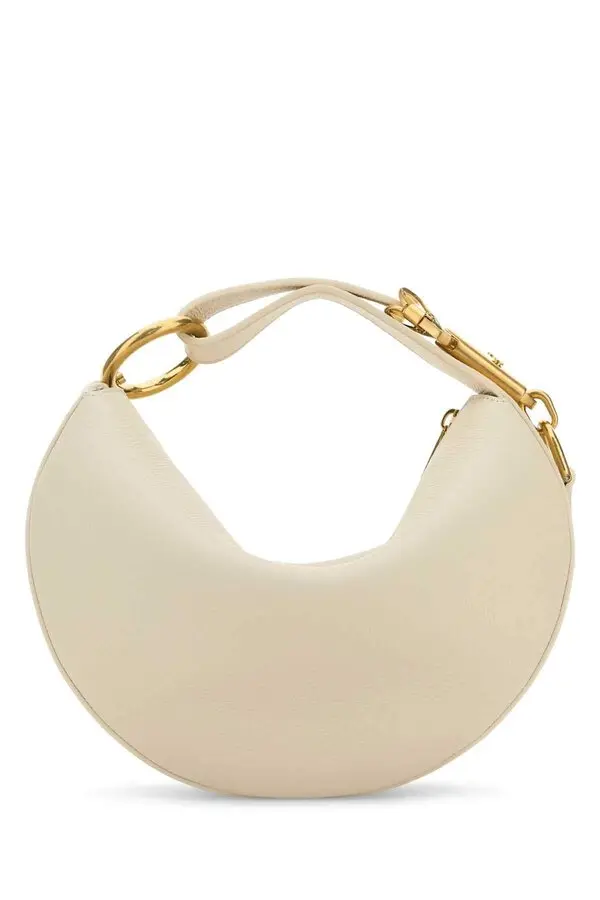 Burberry Ivory Leather Knight Arc Handbag - White