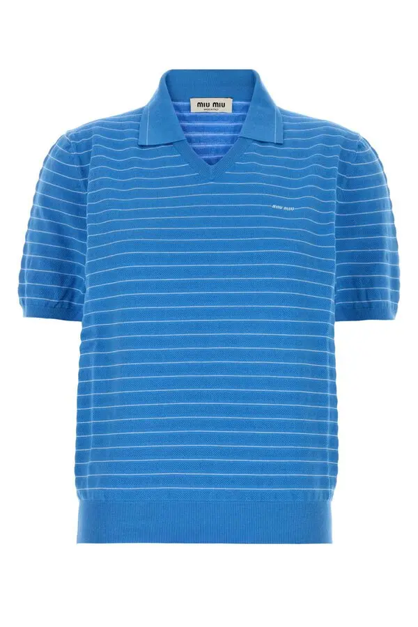 Miu Miu Embroidered Cotton Polo Shirt
