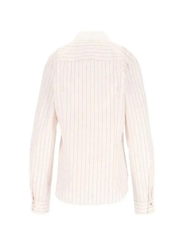 FORTE_FORTE Striped Cotton Shirt With French Collar - Multicolor