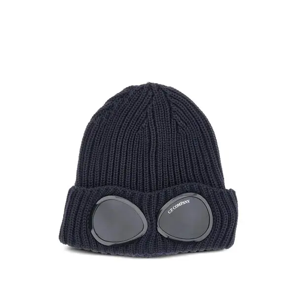 C.P. COMPANY Ribbed Knit Beanie - Blue