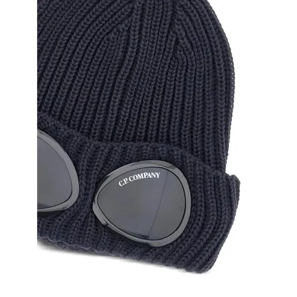 C.P. COMPANY Ribbed Knit Beanie - Blue