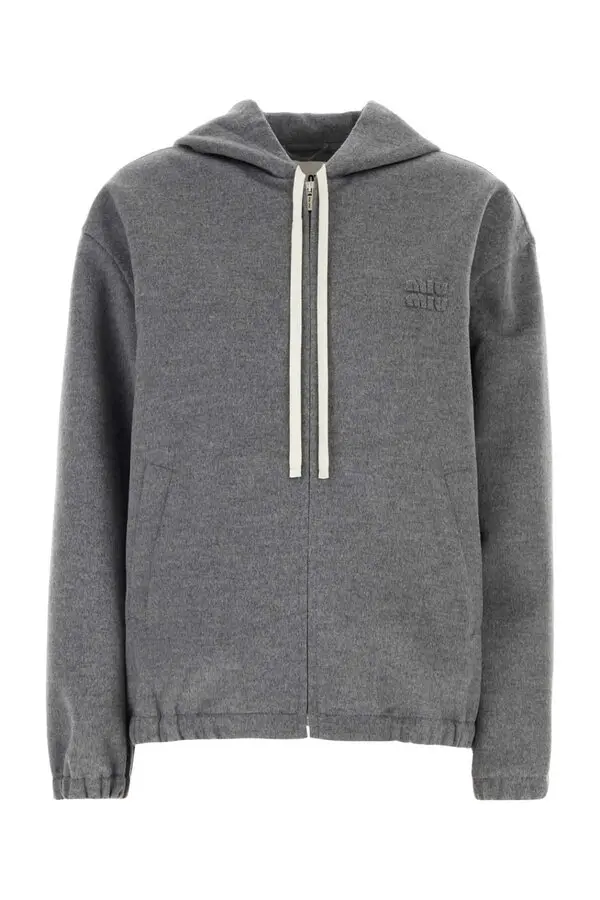 Miu Miu Grey Wool Blend Jacket - Gray