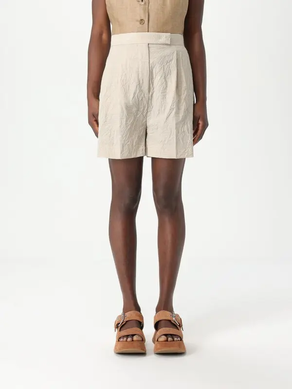 Max Mara Textured High-waisted Shorts - Cream