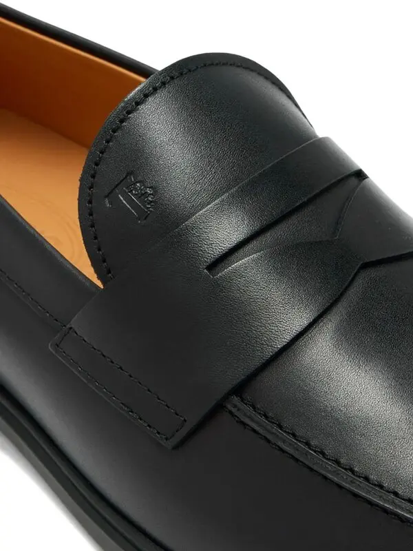 TOD'S Calf Leather Gommino Loafers - Black