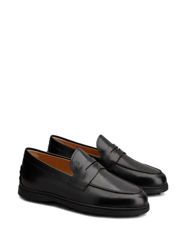 TOD'S Calf Leather Gommino Loafers - Black