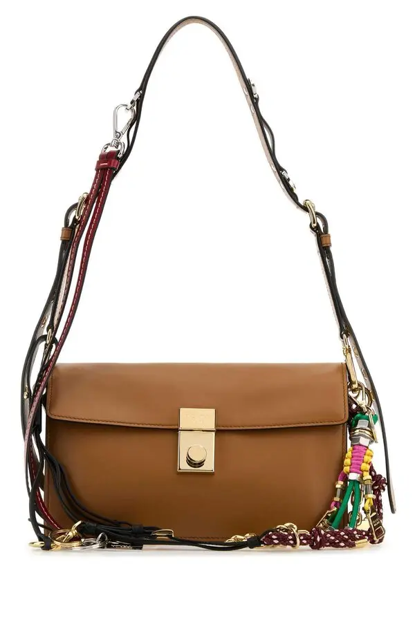 Prada Caramel Leather Small Soft Sound Shoulder Bag - Brown