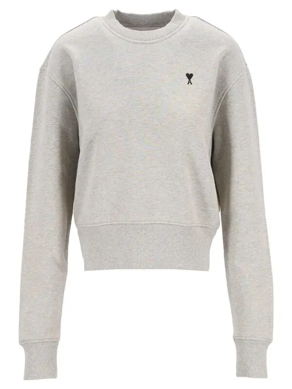 AMI Paris Classic Fit Crewneck Sweatshirt - Gray