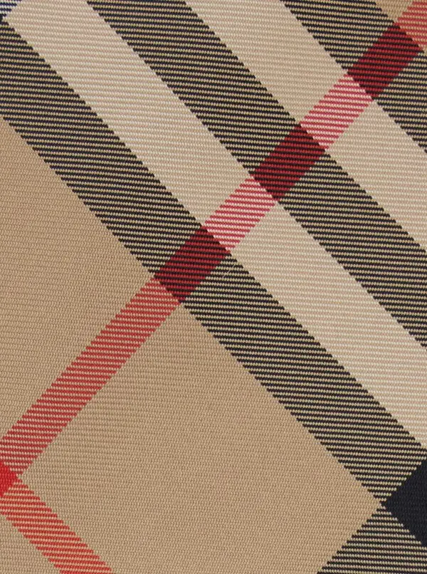 Burberry Beige Tie With All-over Check Motif In Silk For - Multicolor