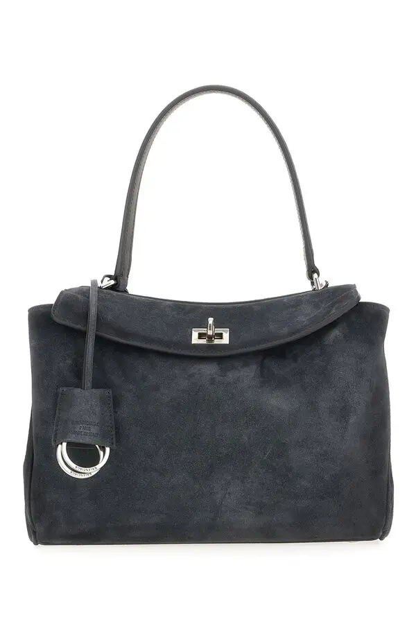 Balenciaga Suede Handbag With Turn Lock - Multicolor