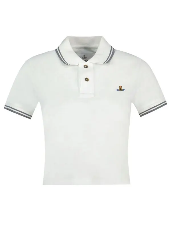 VIVIENNE WESTWOOD Mini Classic Polo Shirt With Orb Embroidery - White