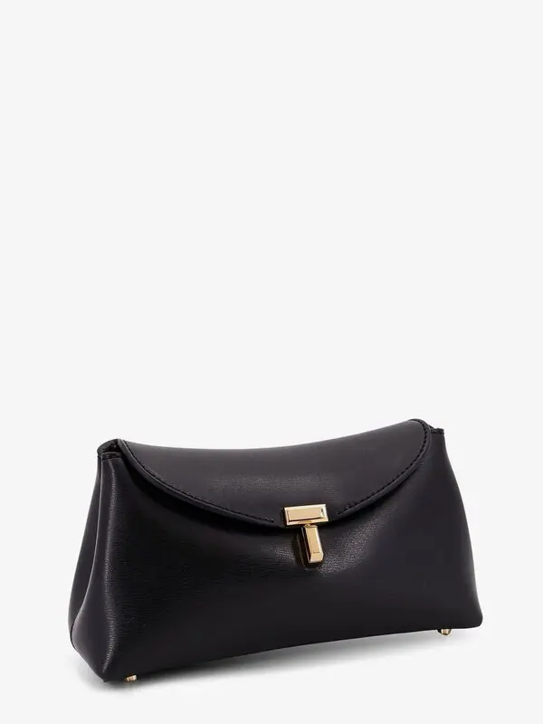TOTEME Mini T-lock Leather Clutch - Black