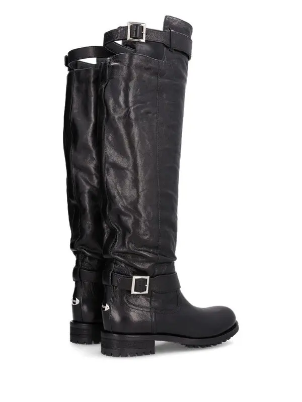 JIMMY CHOO Biker Knee Boots - Black
