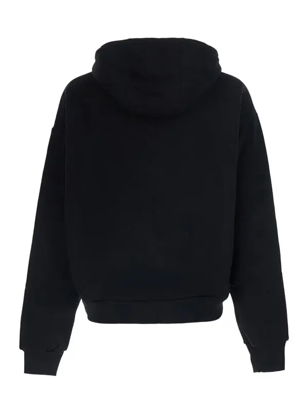 Amiri Black Hooded Sweatshirt With Logo On The Front In Cotton For