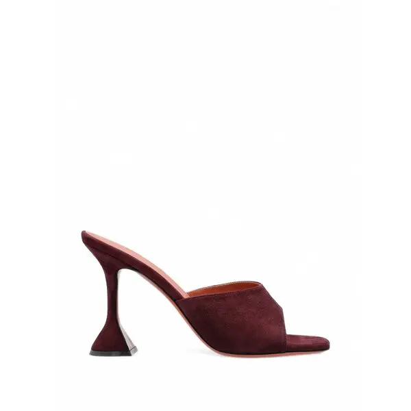 Amina Muaddi Velvet Open Toe Mules - Blue