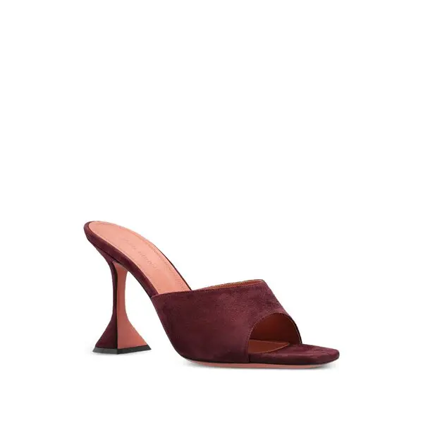 Amina Muaddi Velvet Open Toe Mules - Blue