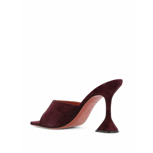 Amina Muaddi Velvet Open Toe Mules - Blue