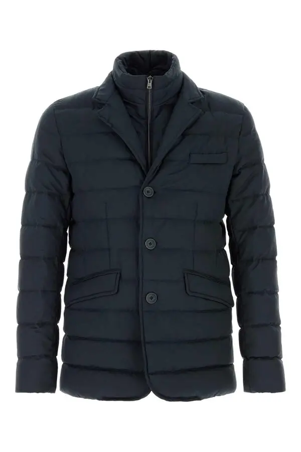 Herno Navy Polyester Down Jacket - Blue