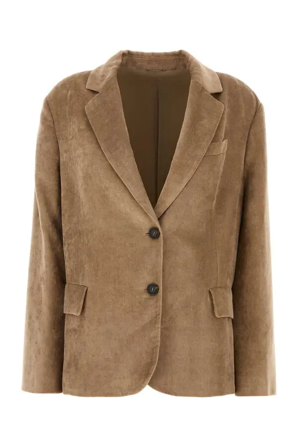 Brunello Cucinelli Cappuccino Velvet Blazer