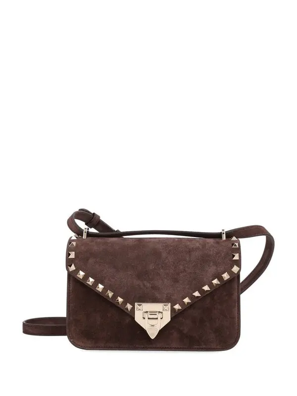 Valentino Garavani Small Rockstud Shoulder Bag - Brown