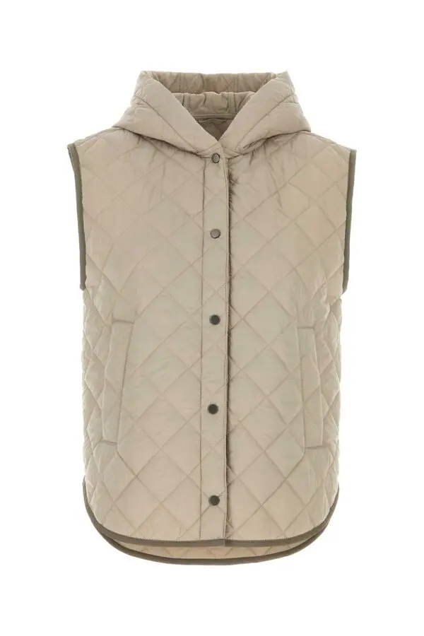 Brunello Cucinelli Sand Nylon Sleeveless Jacket