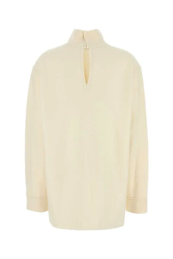 JIL SANDER Cream Wool Blend Blouse