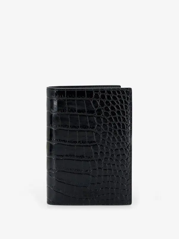 TOM FORD Leather Wallet With Crocodile Print