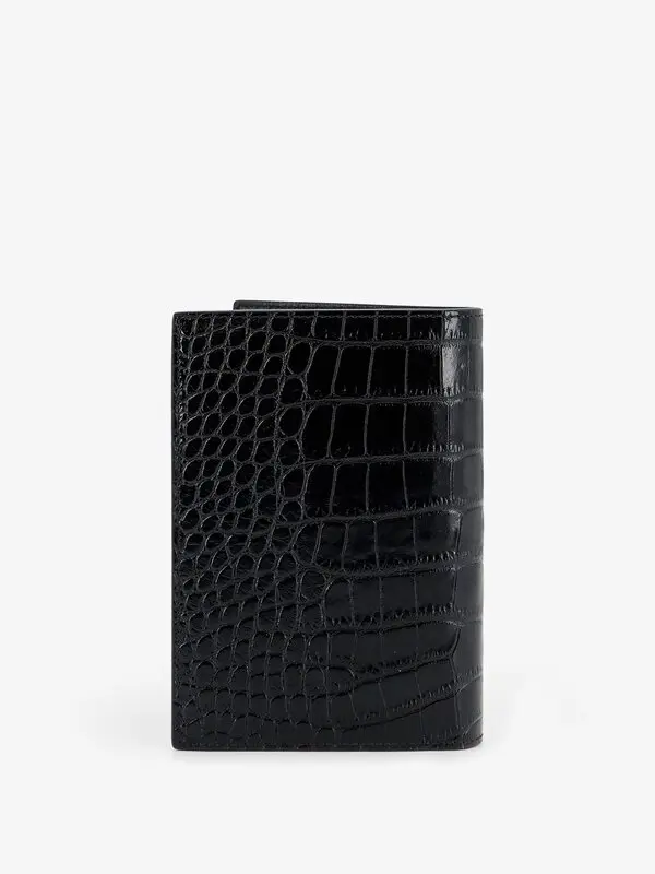 TOM FORD Leather Wallet With Crocodile Print