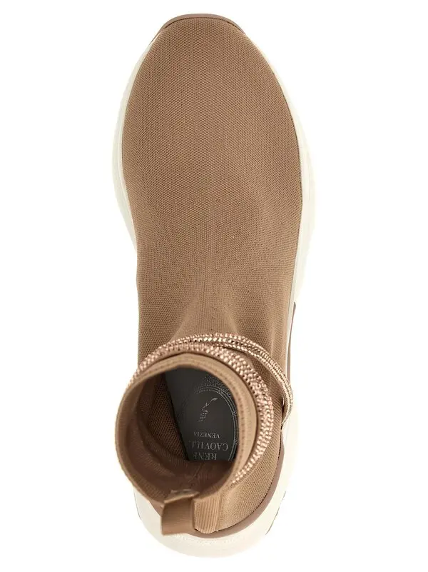 Rene Caovilla Cleo Running Sneakers - Cream