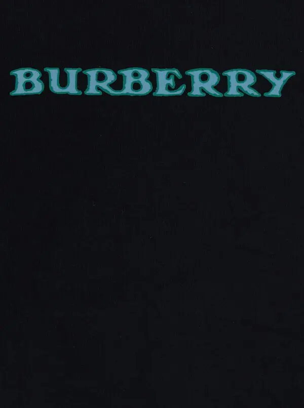 Burberry Ryan' Black Tshirt With Logo On The Front And Maxi Logo On The Back In Cotton For - Multicolor