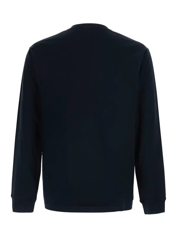 Stone Island Blue Crew Neck T-shirt With Logo Patch On The Front In Cotton For - Multicolor