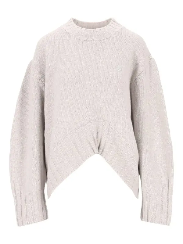 Attico Cashmere And Virgin Wool Crewneck Sweater - Gray