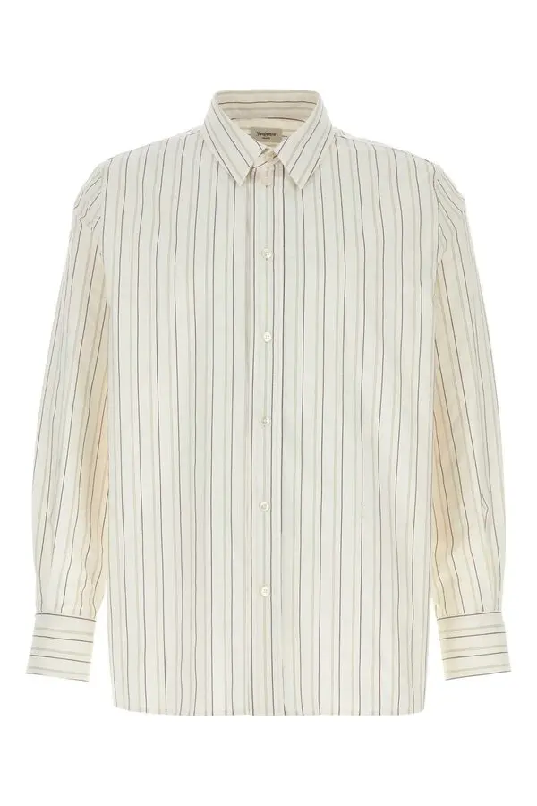 Saint Laurent Embroidered Cotton Shirt