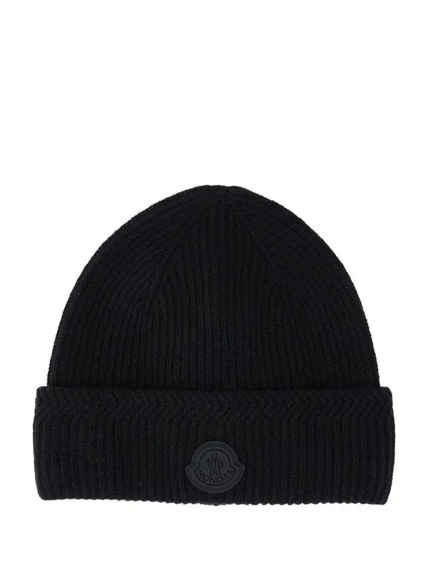 Moncler Cashmere Blend Beanie - Black