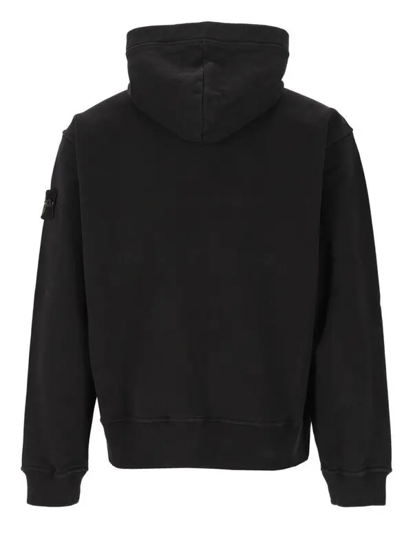 Stone Island Oversized Hooded Sweatshirt - Black