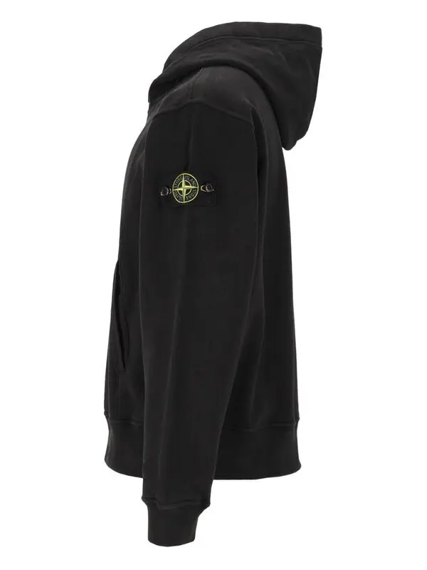 Stone Island Oversized Hooded Sweatshirt - Black
