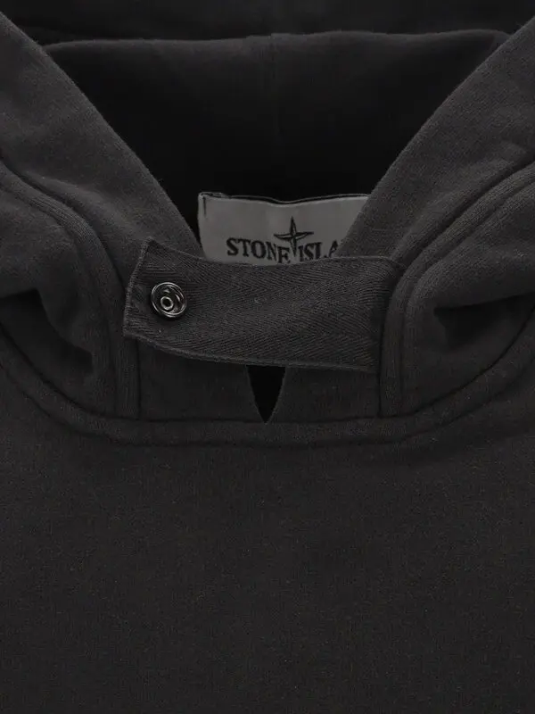 Stone Island Oversized Hooded Sweatshirt - Black