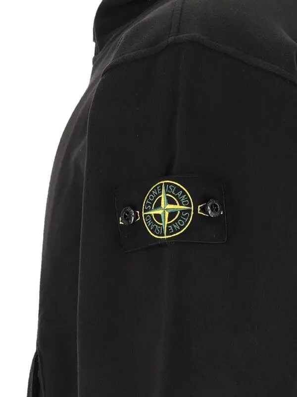 Stone Island Oversized Hooded Sweatshirt - Black