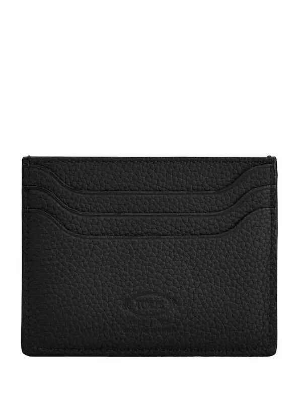 TOD'S Grained Leather Card Holder - Black