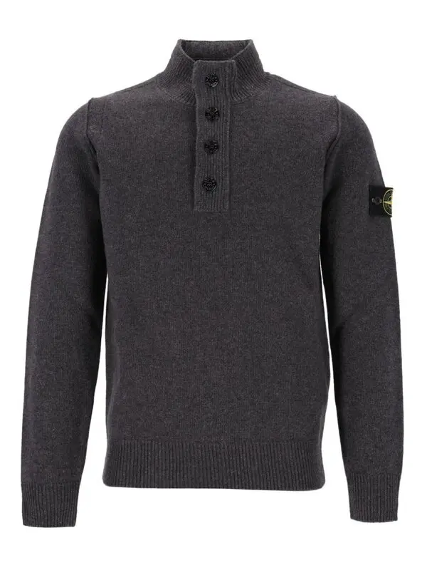 Stone Island Short Zip Sweater - Gray