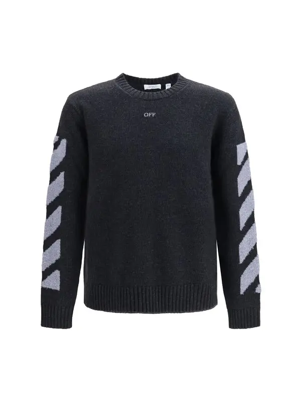 Off-White Diag Fuzzy Crewneck Sweater