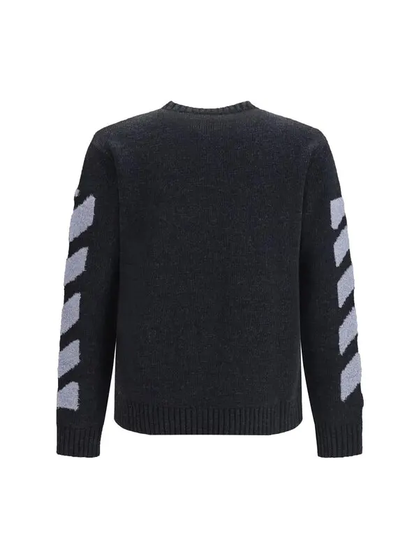 Off-White Diag Fuzzy Crewneck Sweater - Black