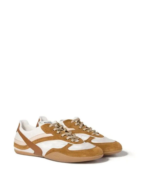 Miu Miu Gymnasium Technical Fabric And Suede Sneakers - Multicolor