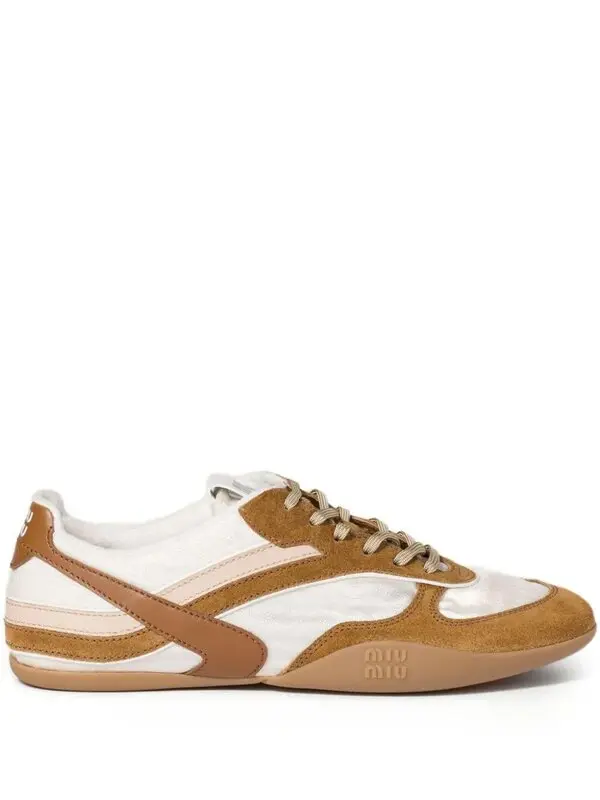 Miu Miu Gymnasium Technical Fabric And Suede Sneakers - Multicolor