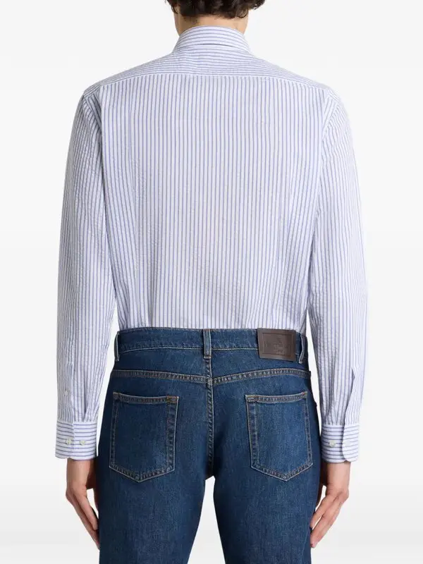 Etro Striped Cotton Seersucker Shirt