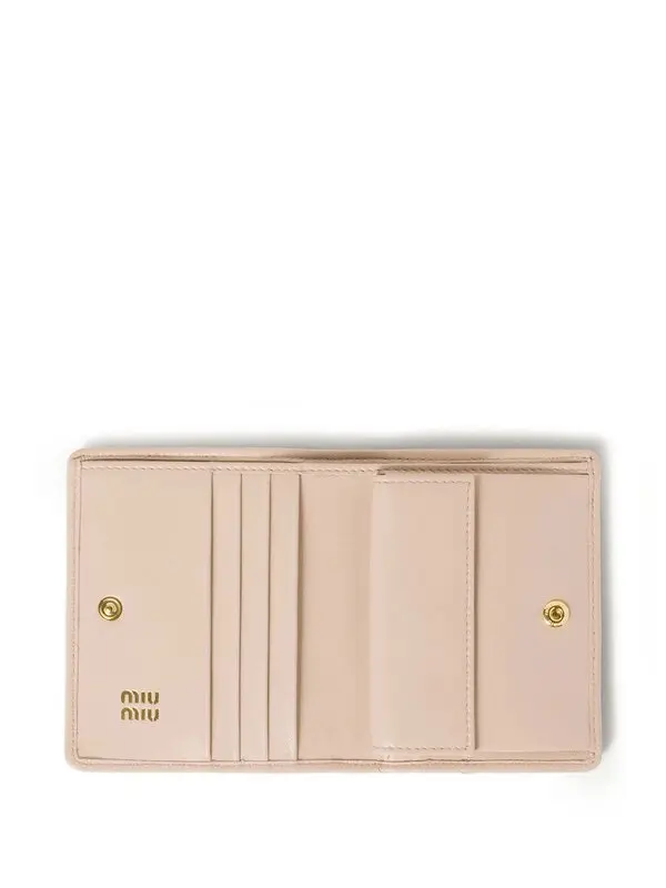 Miu Miu Small Matelassé Nappa Leather Wallet With Snap Closure