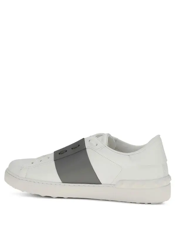 Valentino Garavani Leather Sneakers With Contrast Band - White
